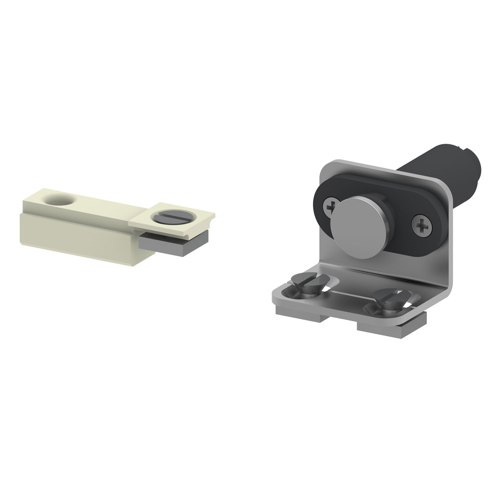 1 Crapaudine + 1 loqueteau Pousse-lâche - Pivotant Alu – Kazed