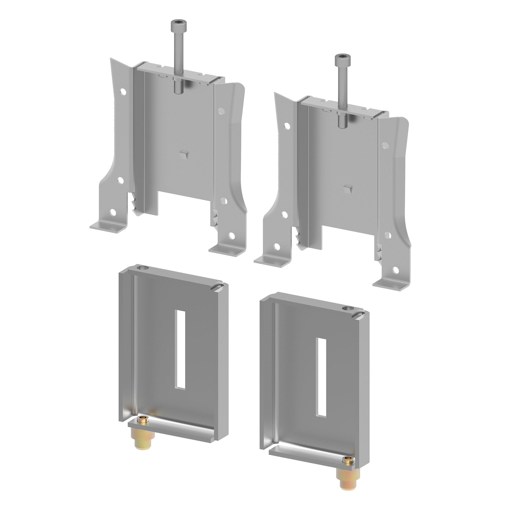 2 Boitiers pivotants + 2 ferrures gauche et droite - Pivotant acier – Kazed